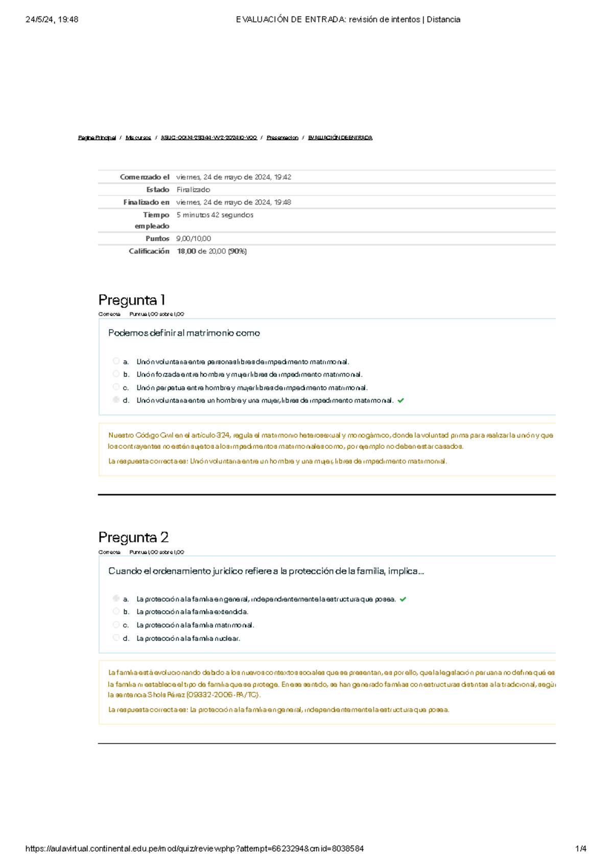 Evaluación DE Entrada DFy S - Página Principal / Mis cursos / ASUC ...