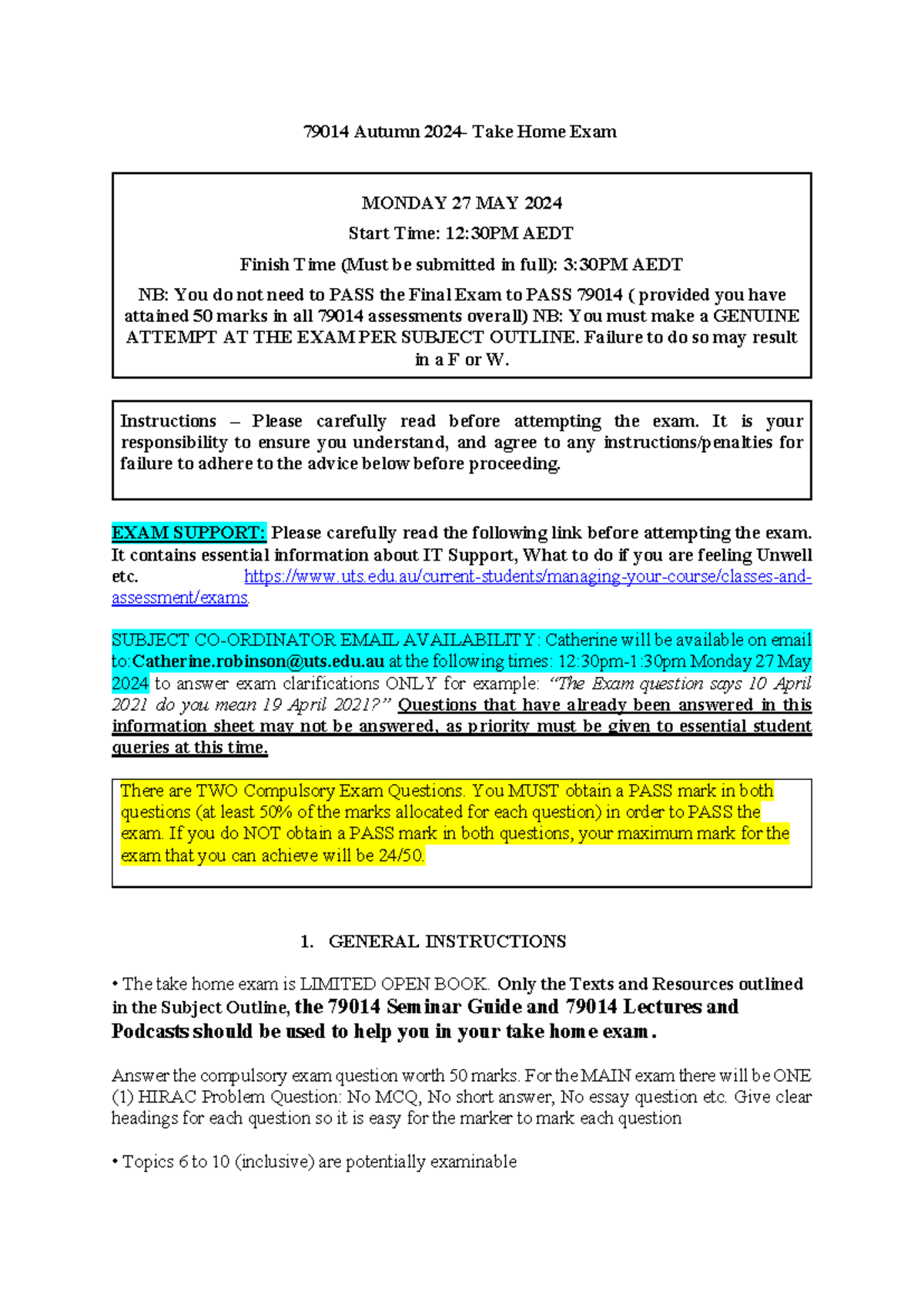 79014 Autumn 2024 Front PAGE EXAM ONLY 2052024 - 79014 Autumn 202 4 ...