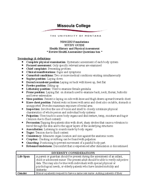 Comprehensive Health History Outline - August 18, 2019 8:45 PM ...