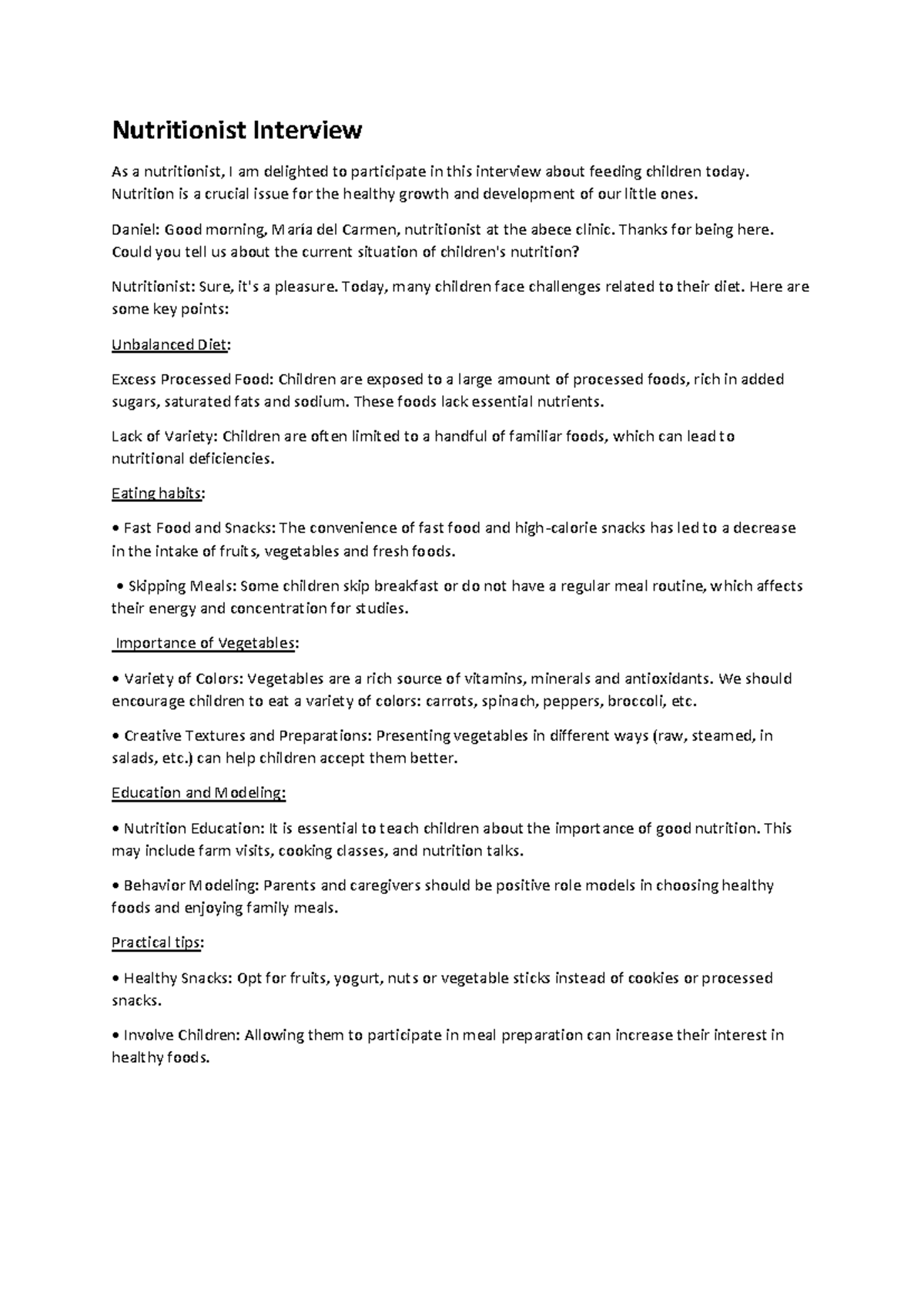 Entrevista a Nutricionista - Nutritionist Interview As a nutritionist ...