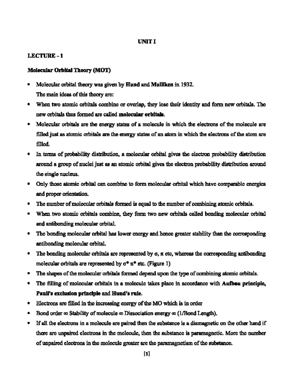 Chemistry unit 1 - Bsc2023 - Studocu