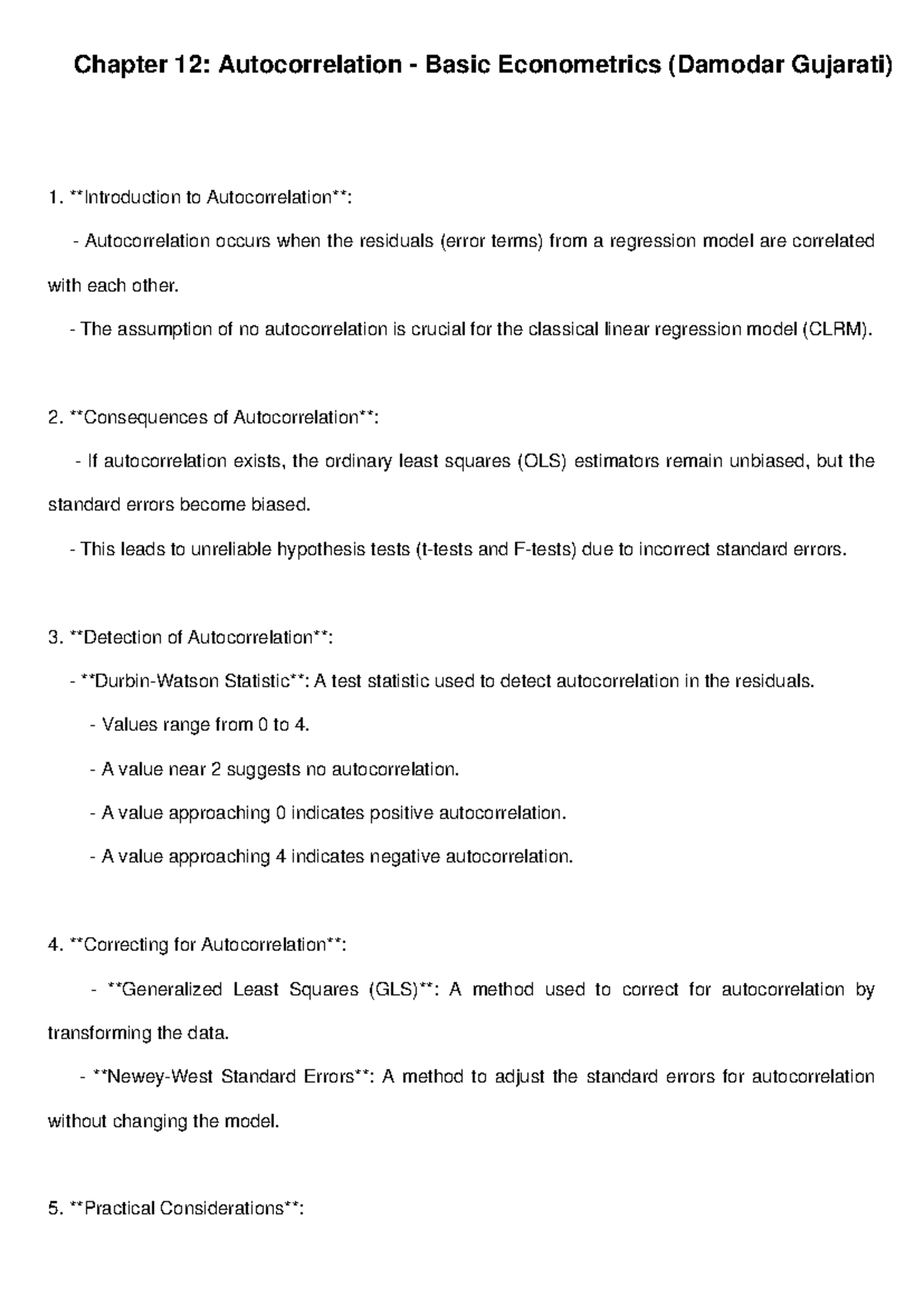 Autocorrelation Chapter 12 Notes - Chapter 12: Autocorrelation - Basic ...
