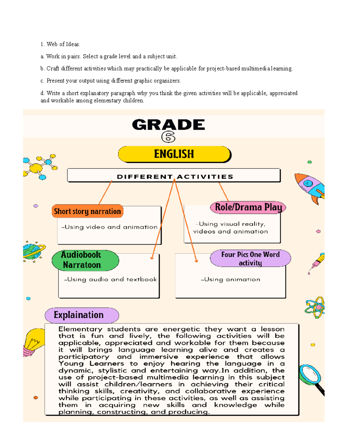 For-Teachers-and - For-Teachers-and - Web of Ideas. a. Work in pairs ...