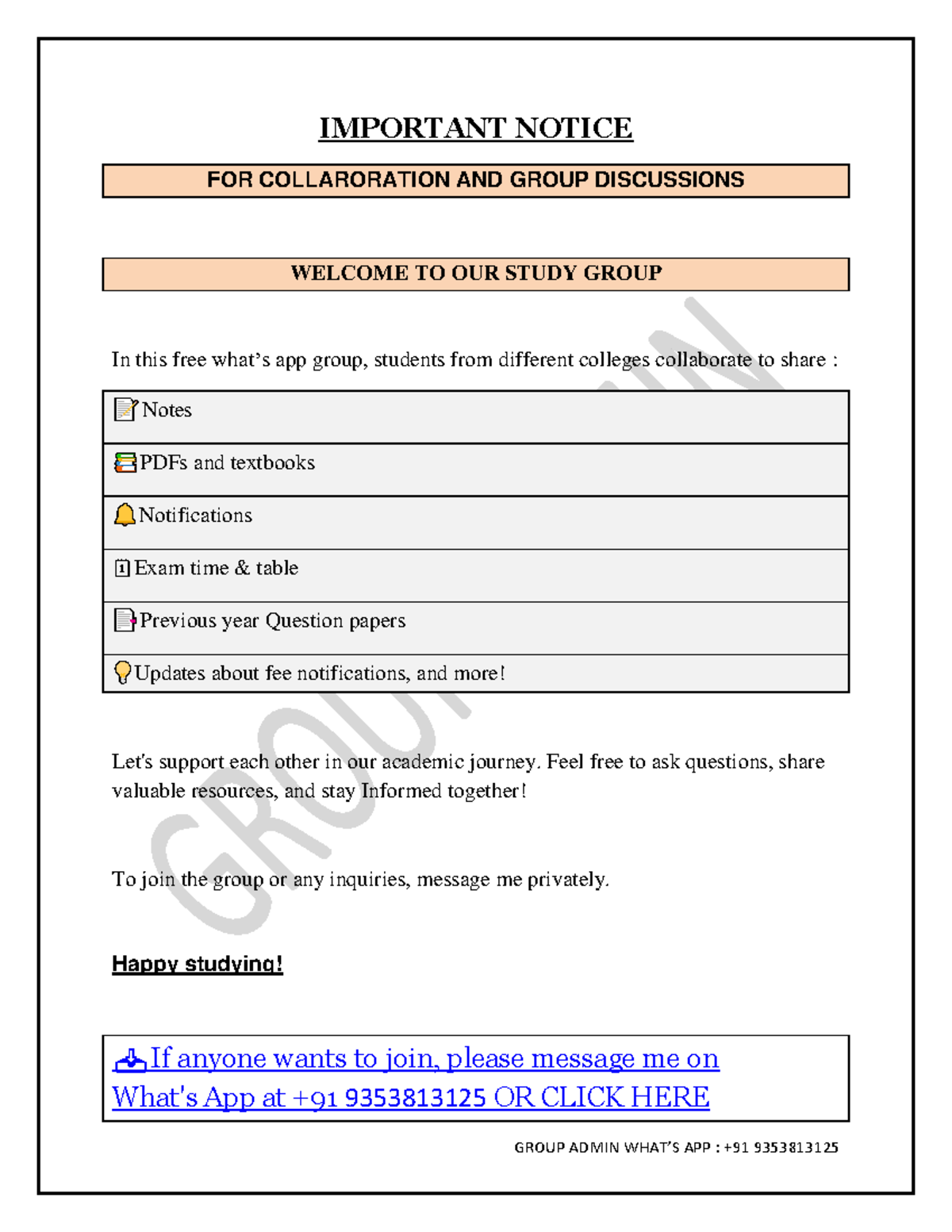University Study Groups - GROUP ADMIN WHAT’S APP : +91 9353813125 ...