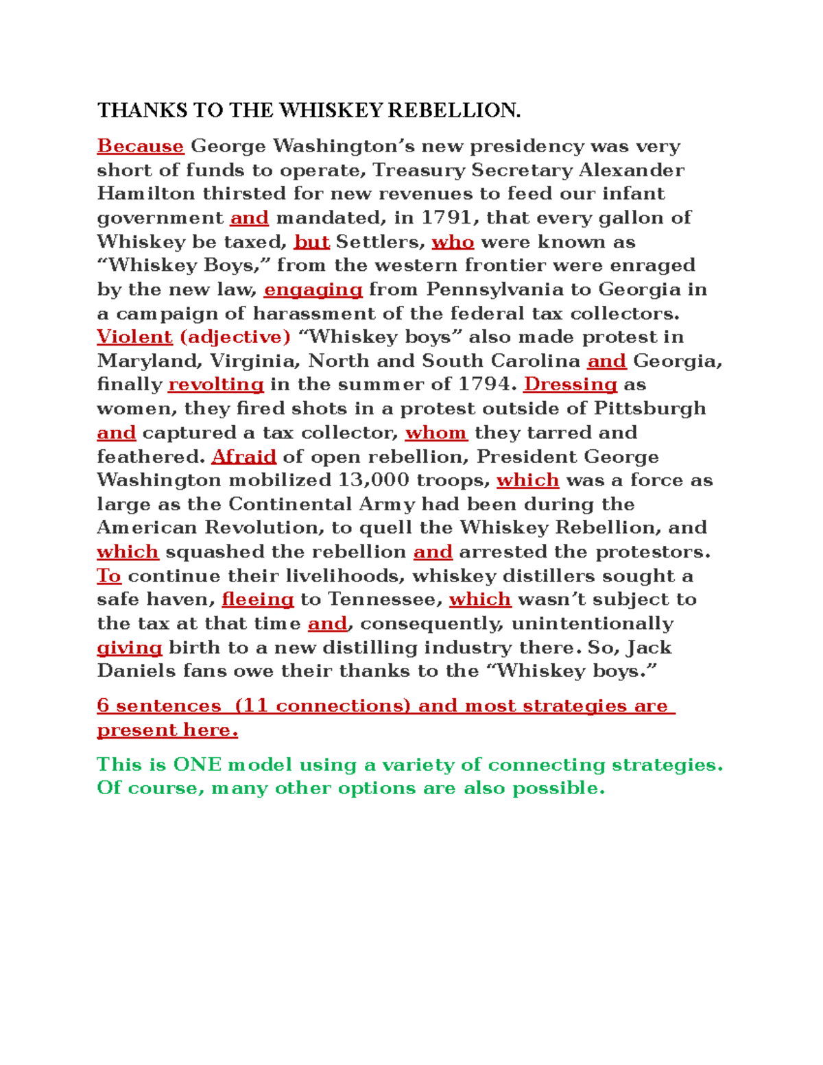 whiskey rebellion - THANKS TO THE WHISKEY REBELLION. Because George ...