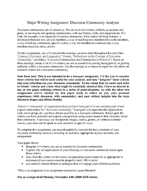 Discourse Communities - Within these different communities there are ...