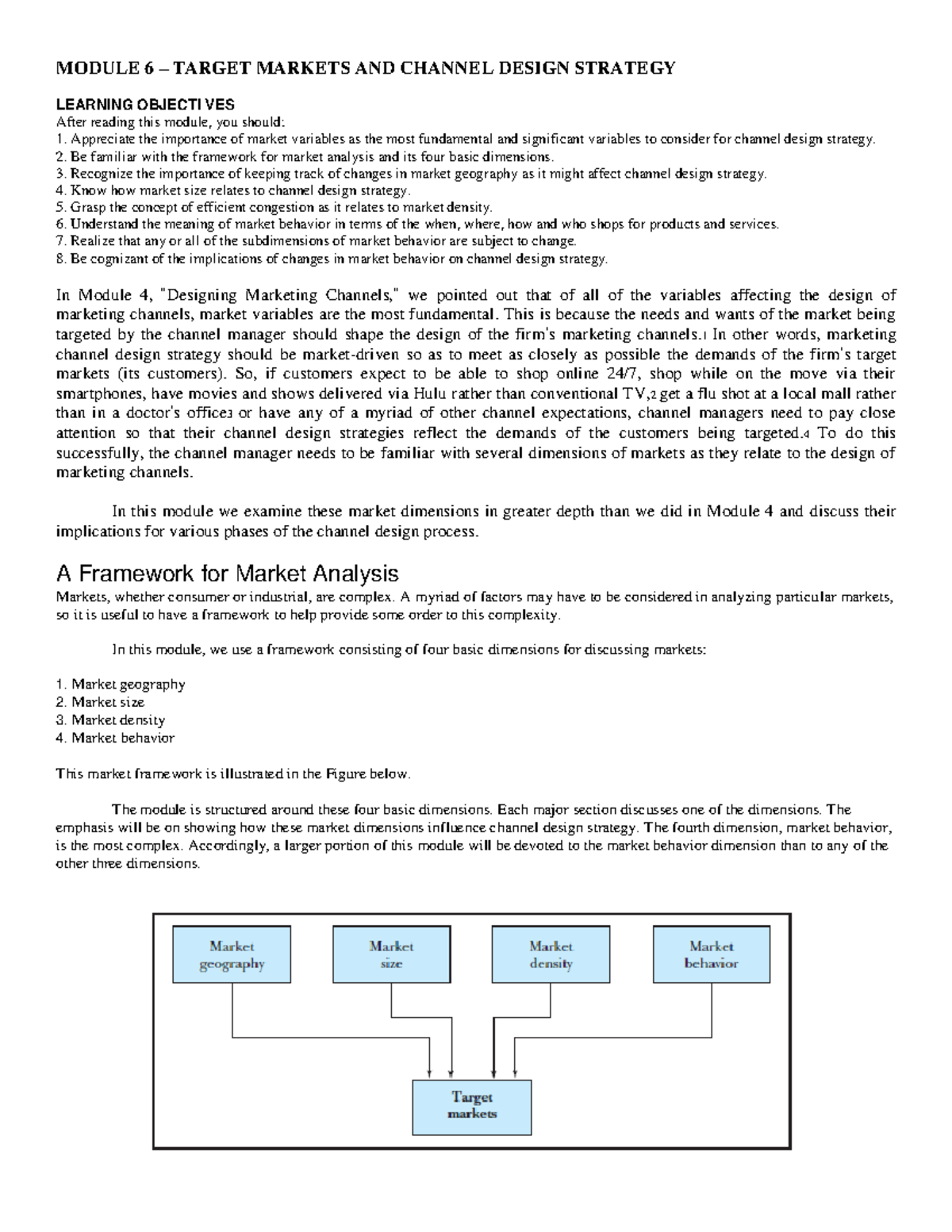 Mktg 3104 - Module 6 - Target Markets and Channel Design Strategy ...
