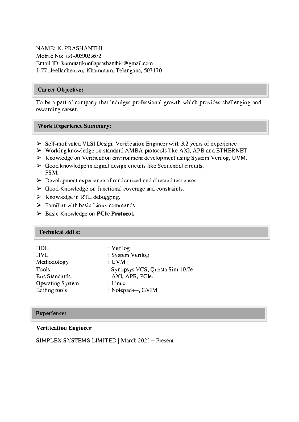 K - we need to functional coevarages in uvm and sv and constraints - NAME: K. PRASHANTHI Mobile ...