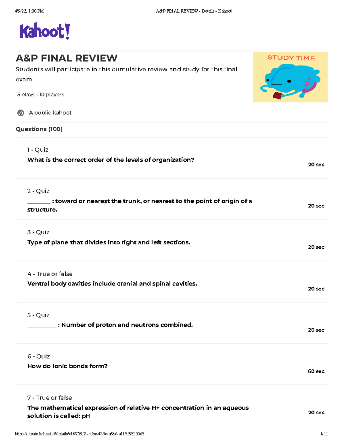 Human Anatomy Final Review- Studocu - A&P FINAL REVIEW Students will ...