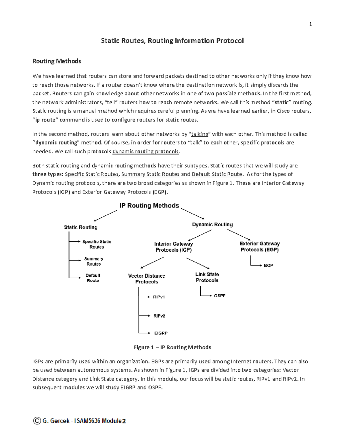 Module 2 Static Routes RIP NEW Version - Static Routes, Routing ...