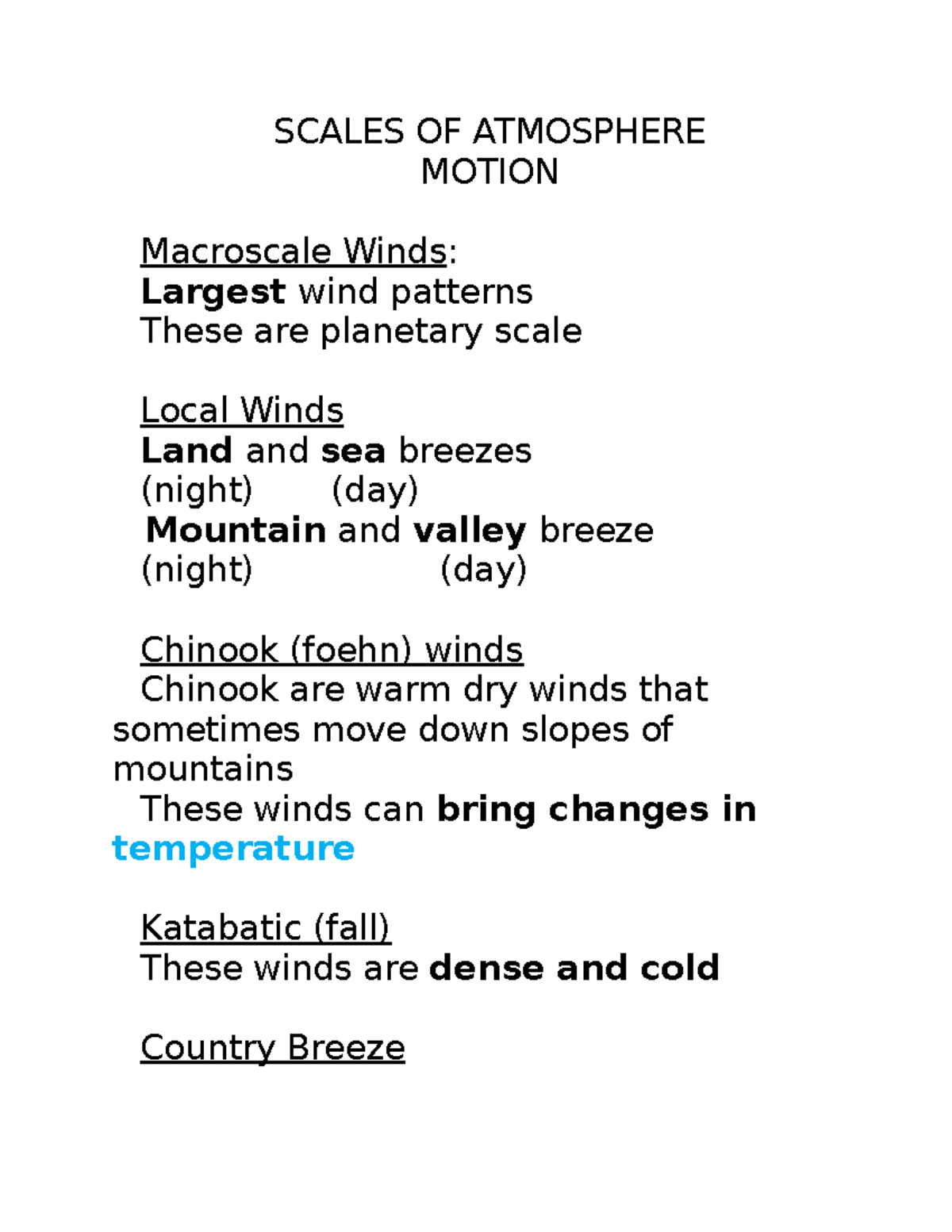 Meteorology- Scales OF Atmosphere - SCALES OF ATMOSPHERE MOTION Macroscale Winds: Largest wind ...