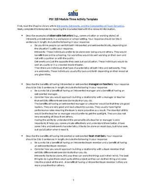 PSY 328 Module One Journal Template - PSY 328 Module One Journal ...