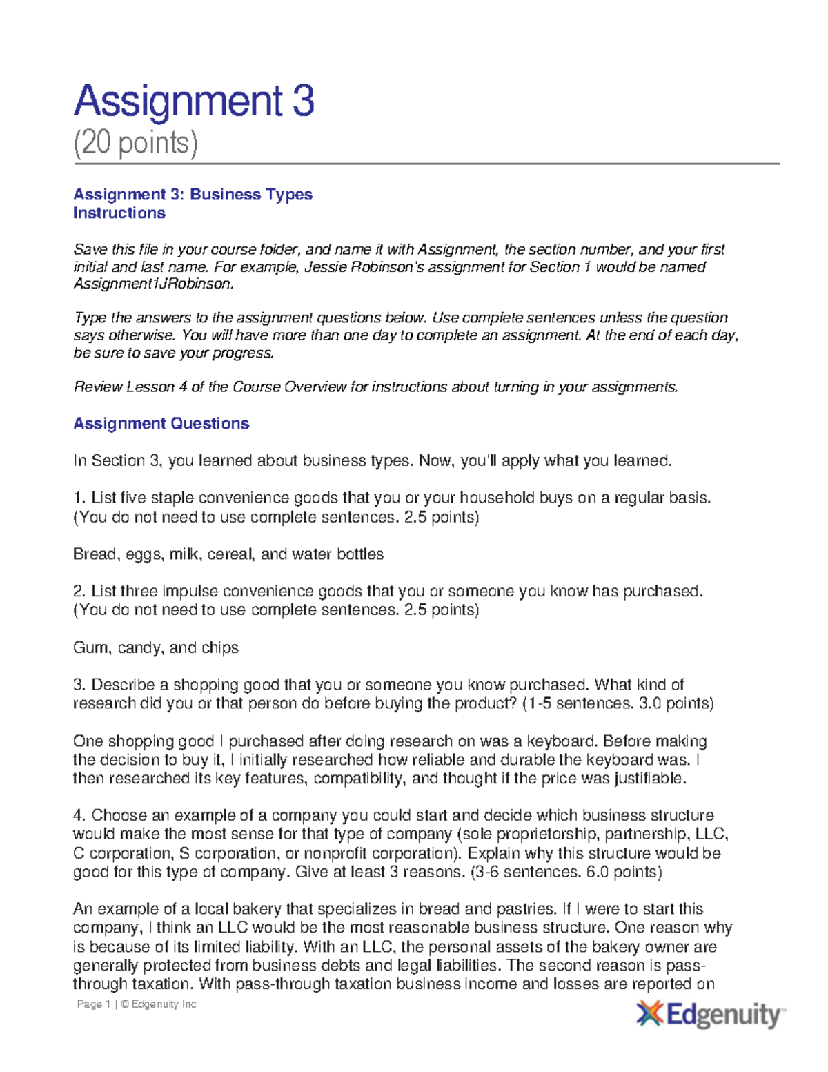 Assignment 3 - EL5732 - Terrence Jackson - Page 1 | © Edgenuity Inc ...