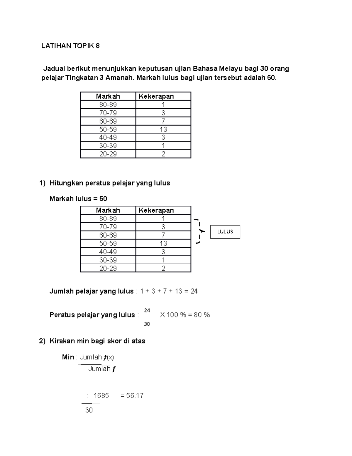 Latihan Topik 8 dan topik 9 - LATIHAN TOPIK 8 Jadual berikut ...