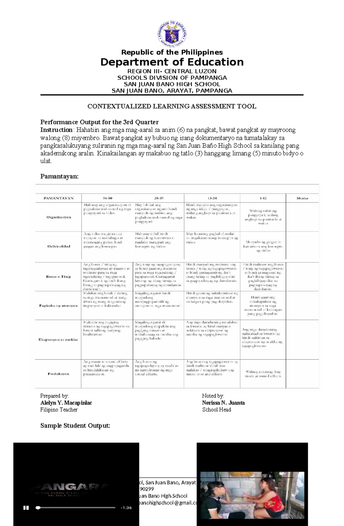 Contextualized- Learning- Assessment-TOOL (1) filipino - Republic of the Philippines Department ...