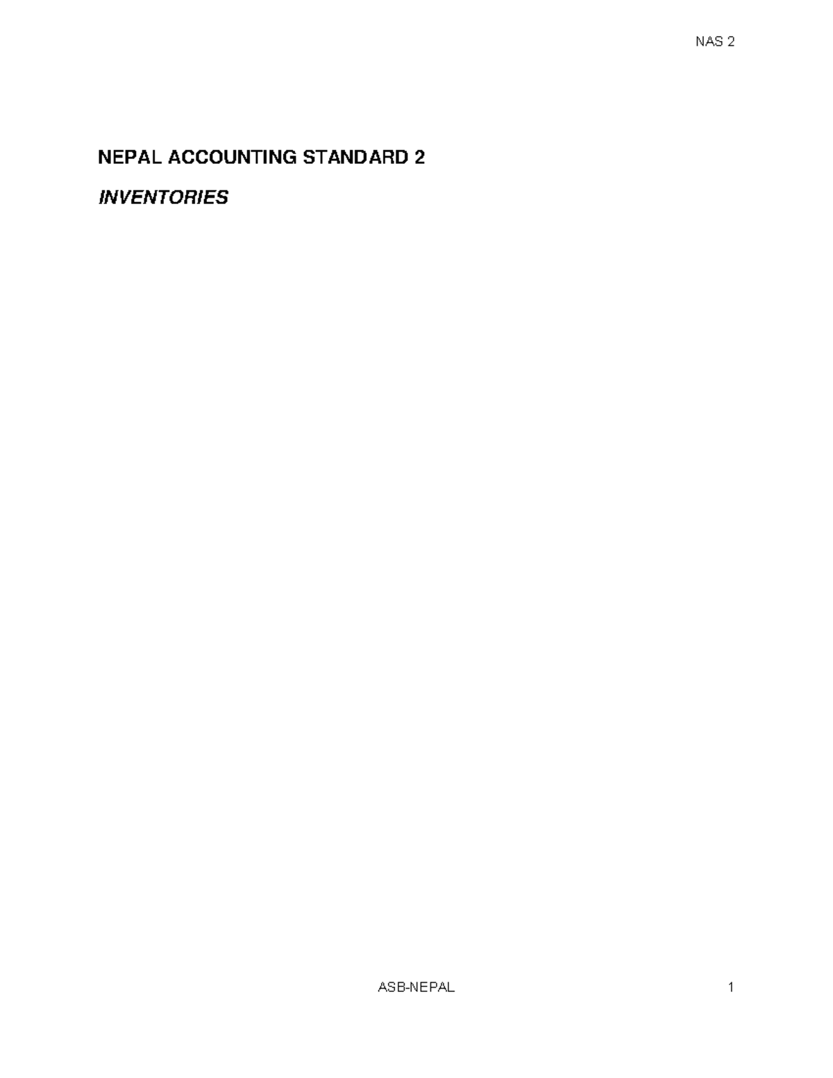 NAS-2 Inventories - Summary IAS/IFRS - Texte - NEPAL ACCOUNTING ...