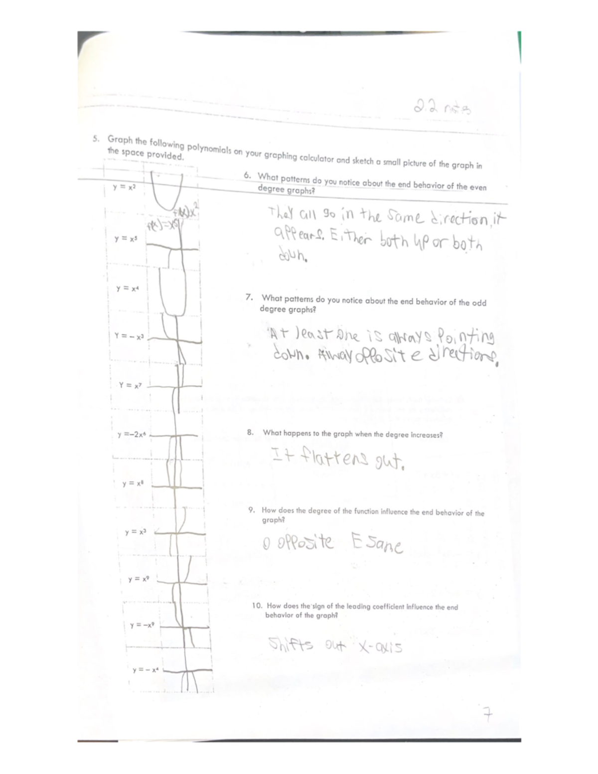 5. Graph the following polynomials on your graphing calculator and ...