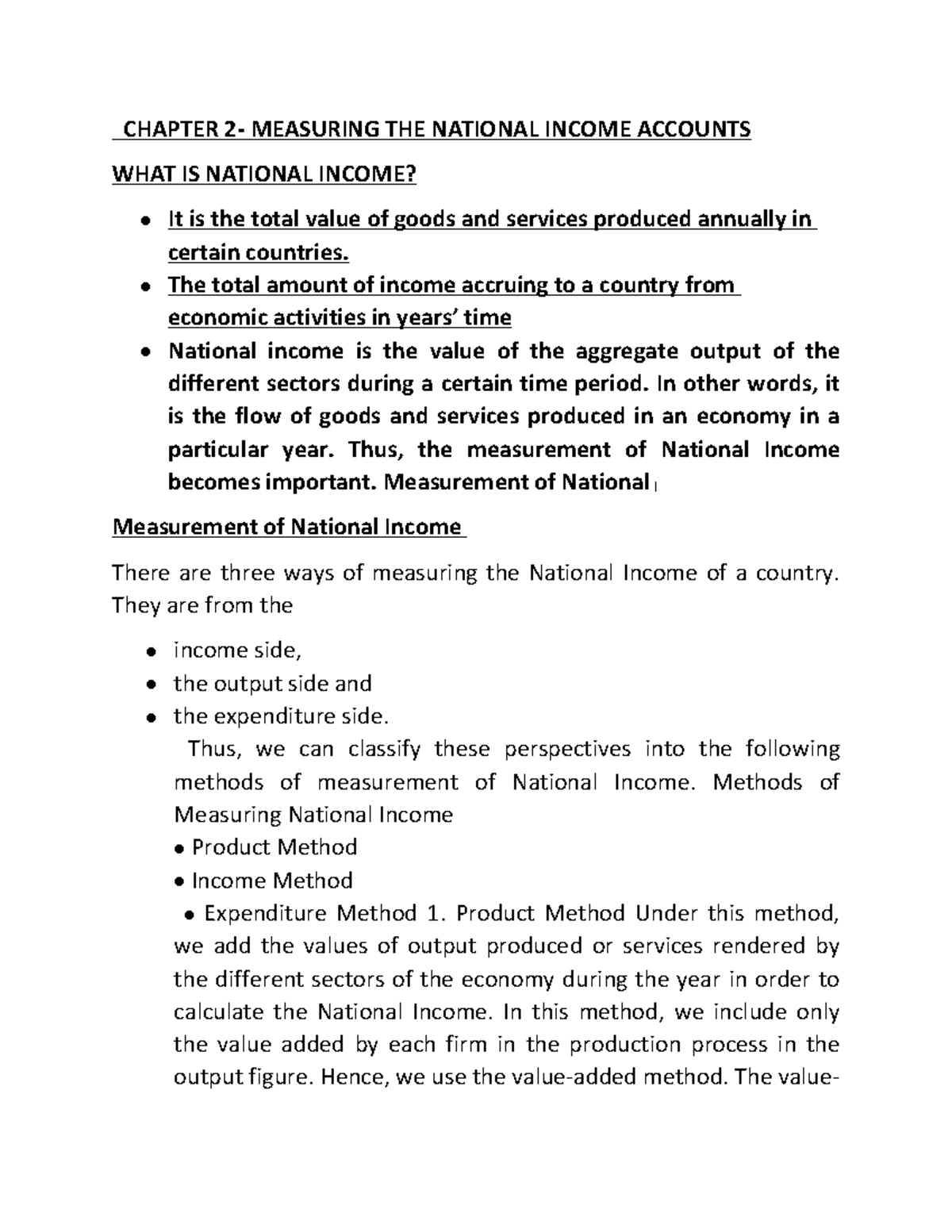 Chapter 2 - Economic Development - CHAPTER 2- MEASURING THE NATIONAL ...