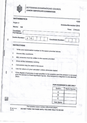 JCE Science Paper 2 - Revision booklet - CRACKiT Tuition Botswana Term ...