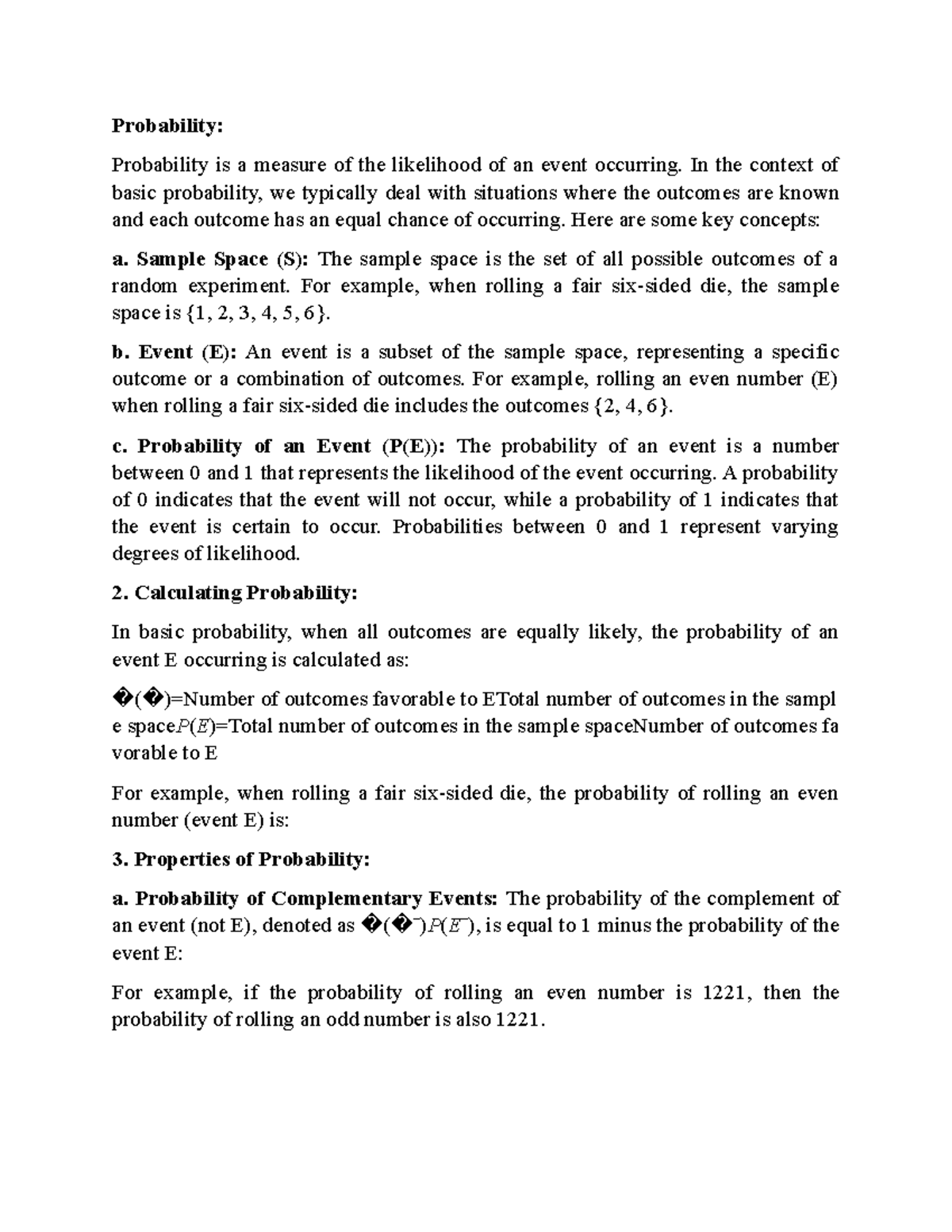 Probability - statistics notes - Probability: Probability is a measure ...