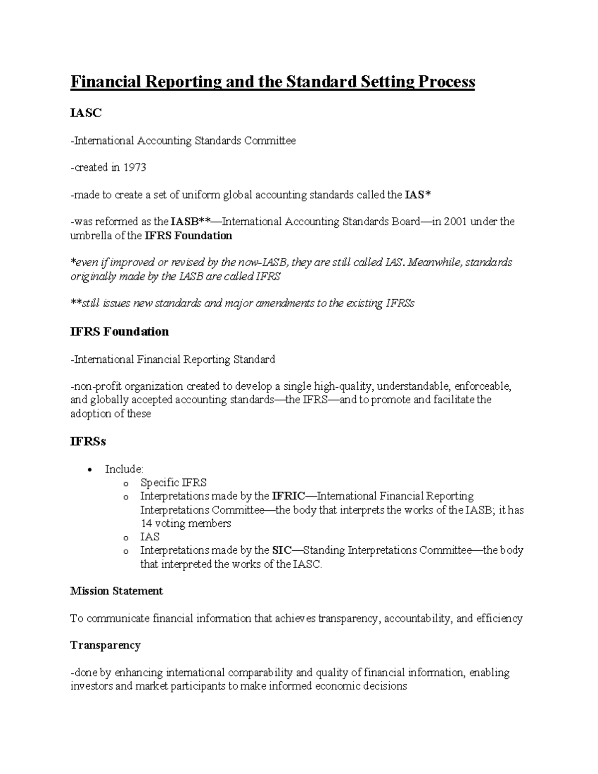 CFAS Part 2 - Financial Reporting and the Standard Setting Process, The ...