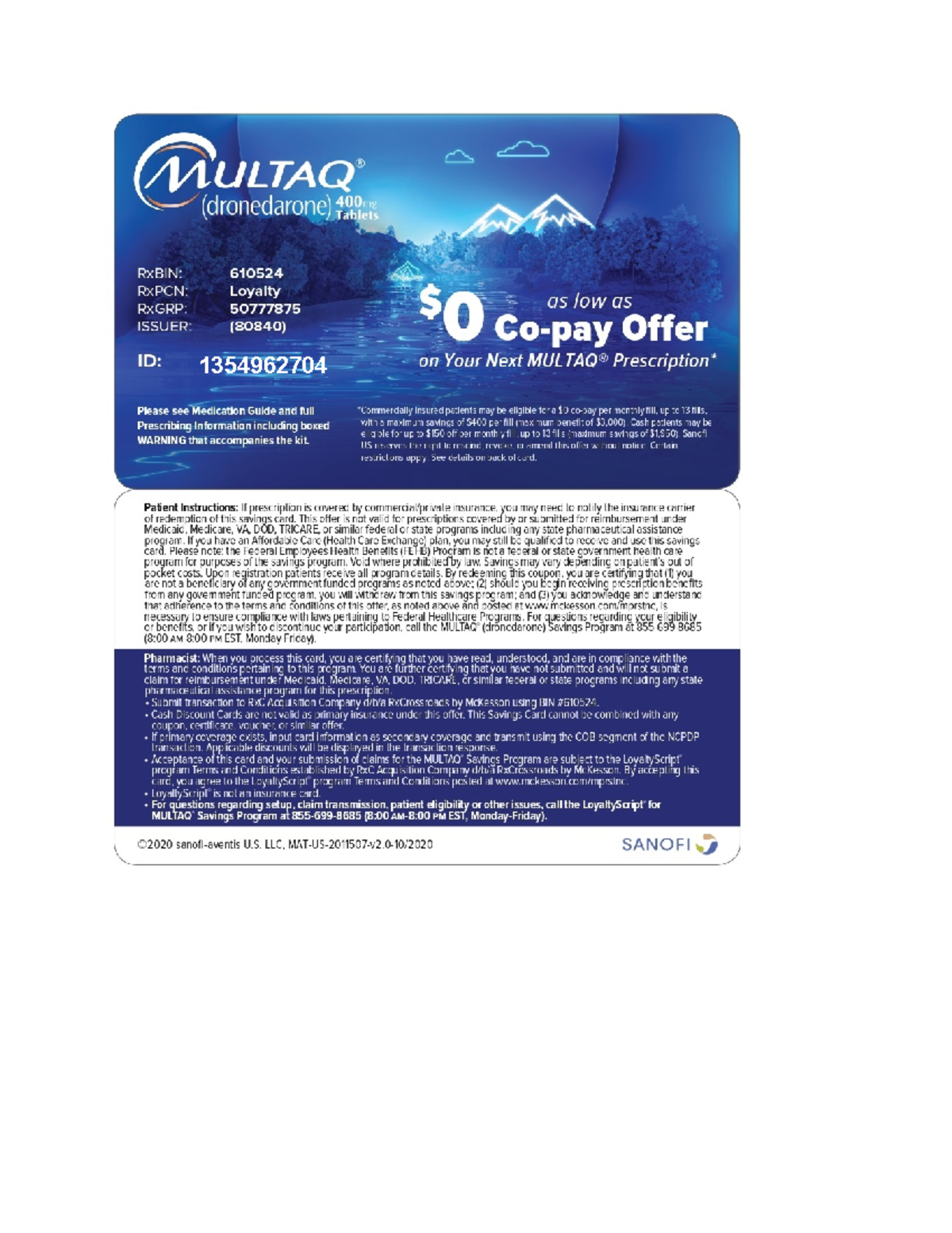 Multaq Savings Card - BLAW 2001 - Studocu