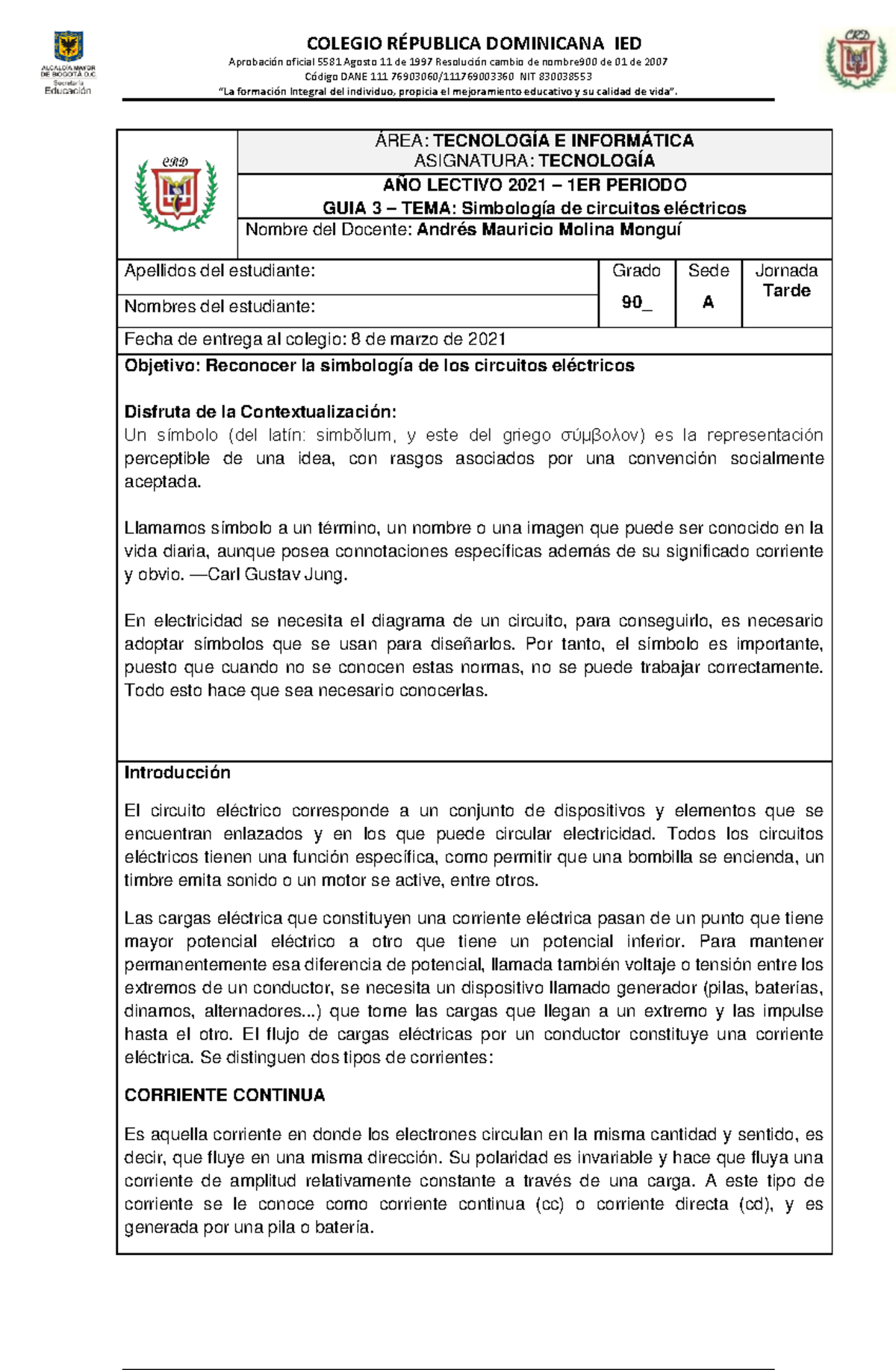 Guía No 3 Noveno 2021 - Por favor proporciona tanta información ...