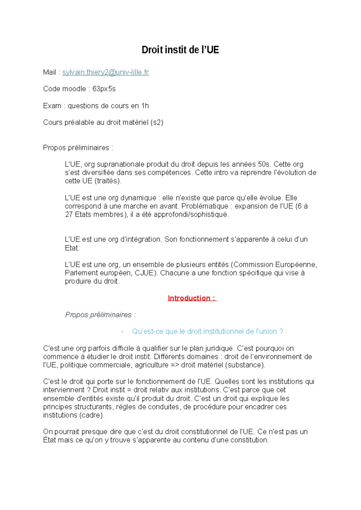 CM - Cours complet - Droit instit de l’UE Mail : sylvain@univ-lille ...