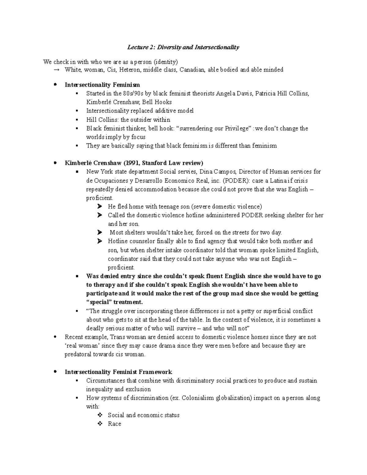 Lecture 2 Diversity And Intersectionality Lecture 2 Diversity And