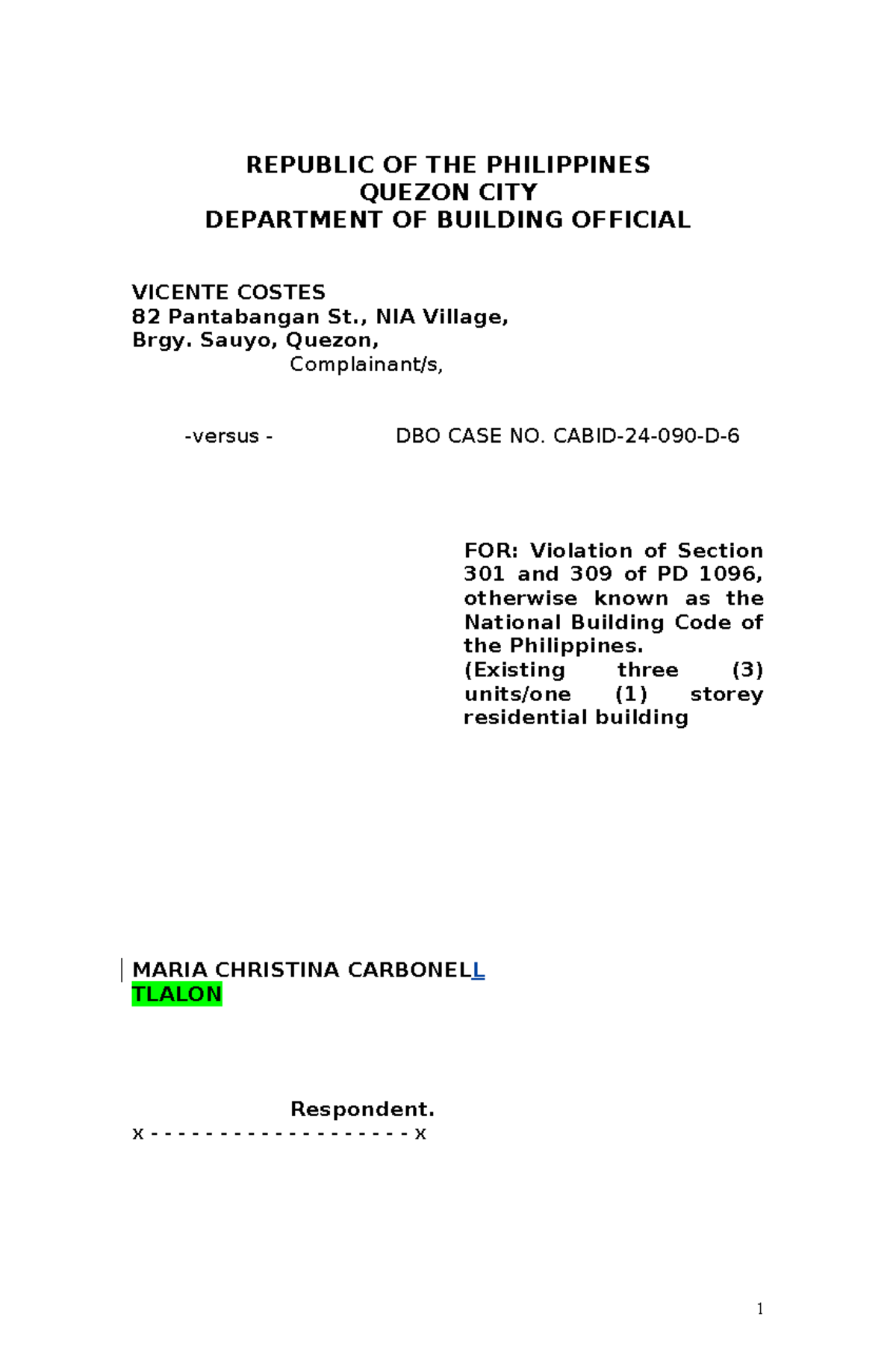 Carbonell, christina - vicente costes vs (pd 109 - building code ...