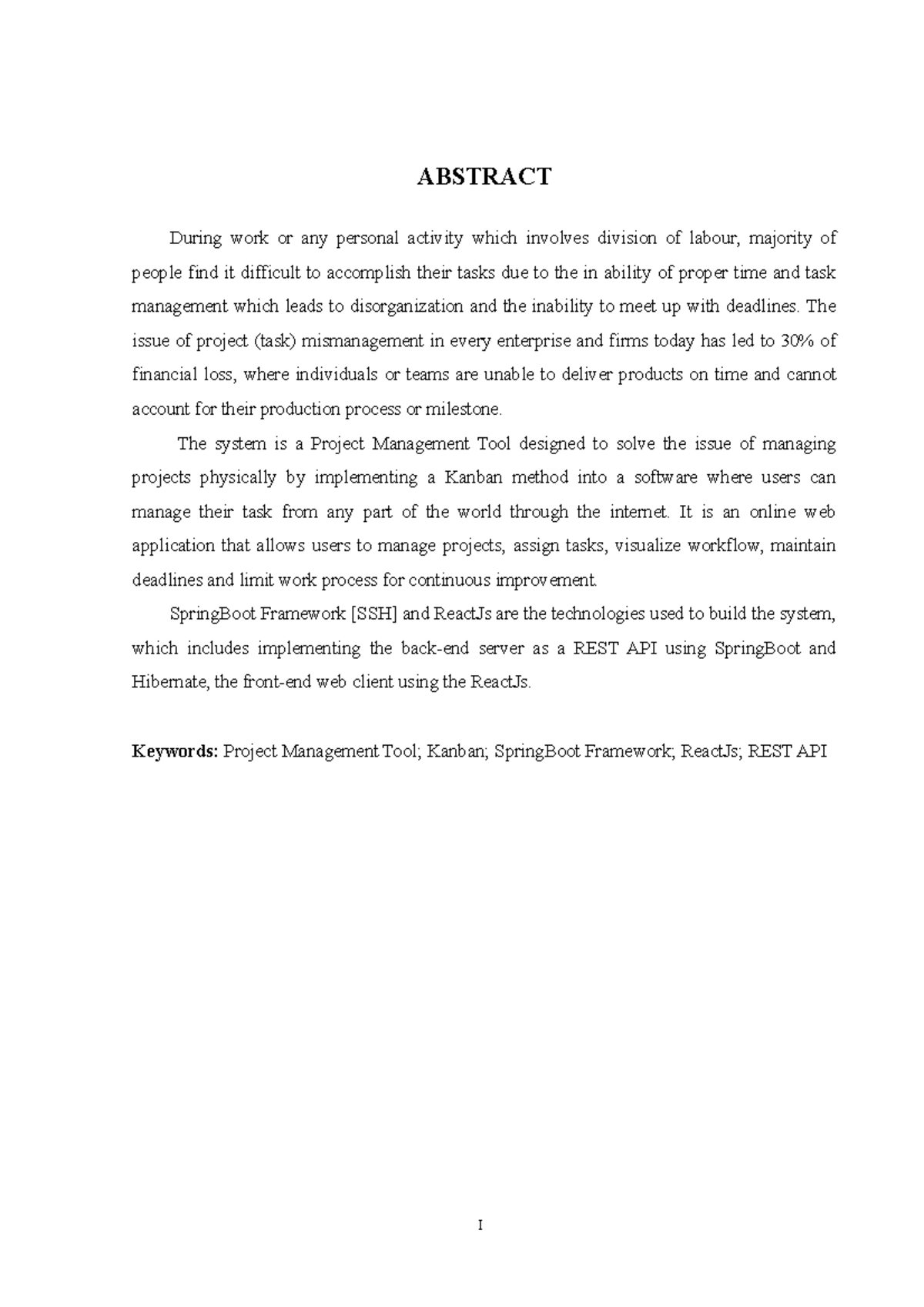 Design and implementation of Project management sysytem - ABSTRACT ...