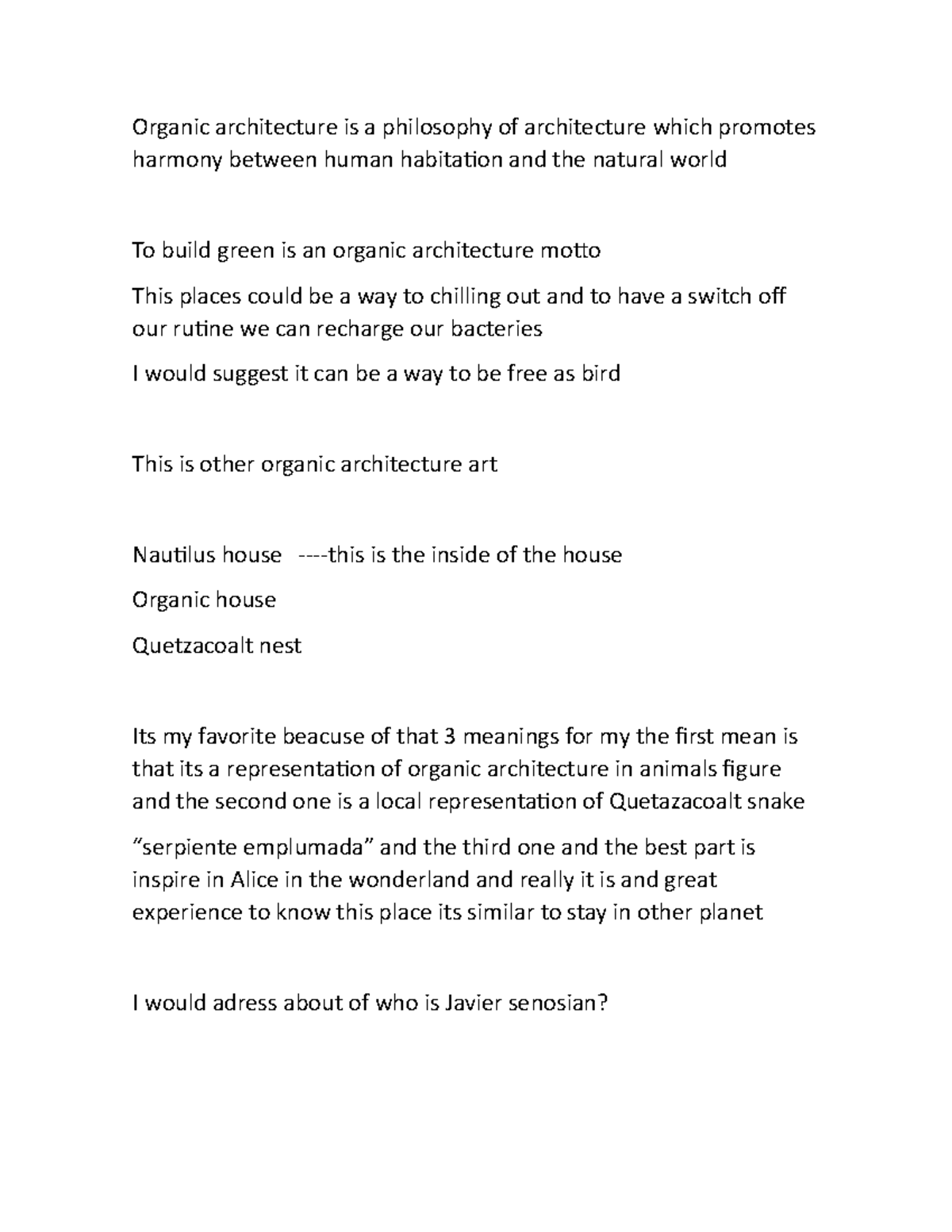 Organic architecture - Studocu