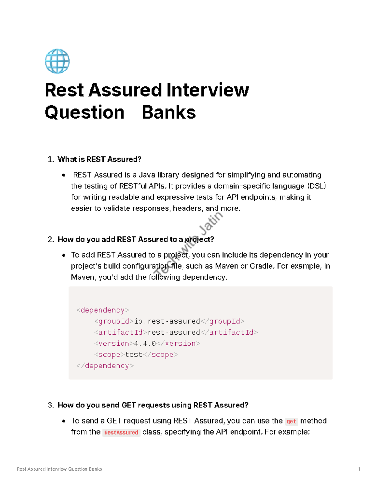 Rest Assured - API Testing Top interview Q&A - 🌐 Rest Assured Interview ...