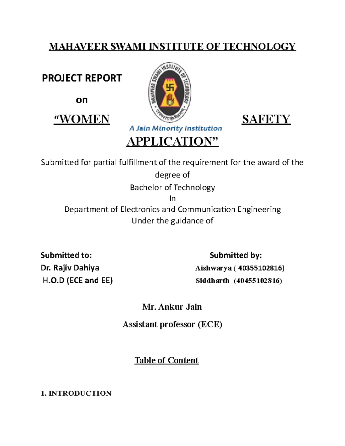 Project file major - Lecture notes 5-7 - MAHAVEER SWAMI INSTITUTE OF ...