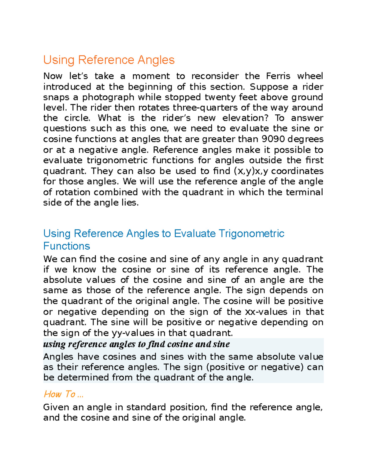 5-1 Reading and Participation Activities Unit Circle 6 - Using ...
