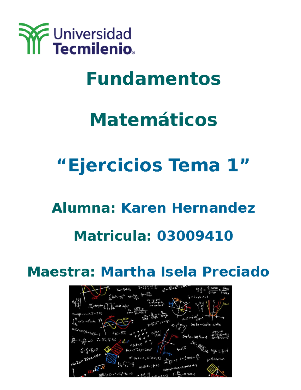 Fundamentos Mate Ejercicio 1 - Fundamentos Matemáticos “Ejercicios Tema ...