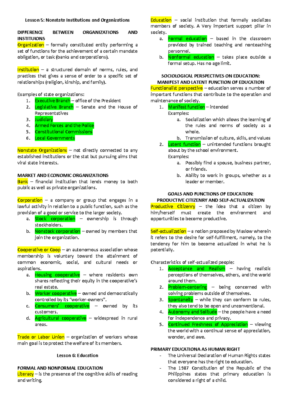 Understanding Culture, Society, and Politics Finals Reviewer - Lesson 5 ...