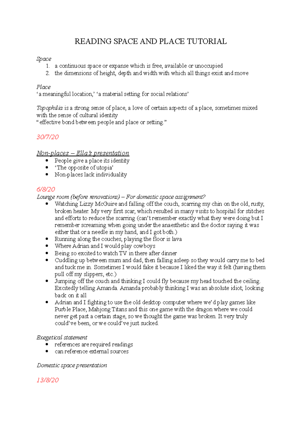 Reading Space AND Place Tutorial - READING SPACE AND PLACE TUTORIAL ...