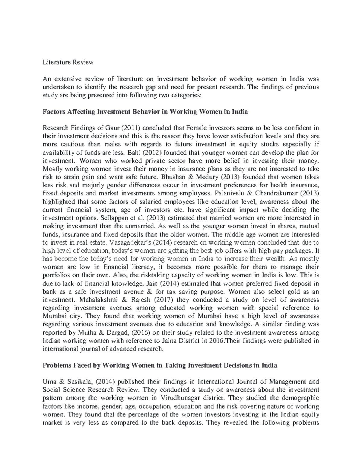 Literature Review - Project topic - Literature Review An extensive ...