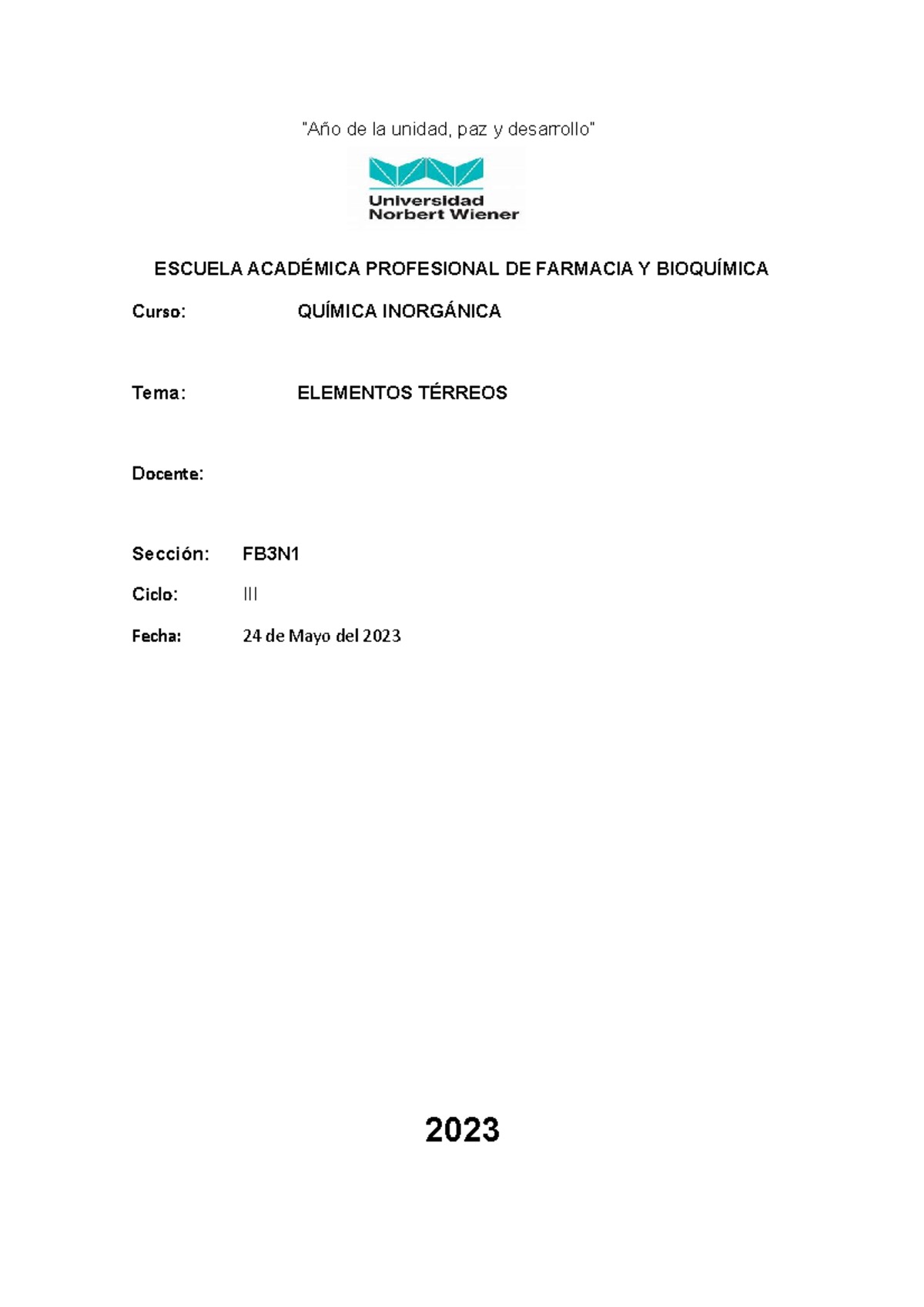 Informe 8 - Practica número 8 - “Año de la unidad, paz y desarrollo ...