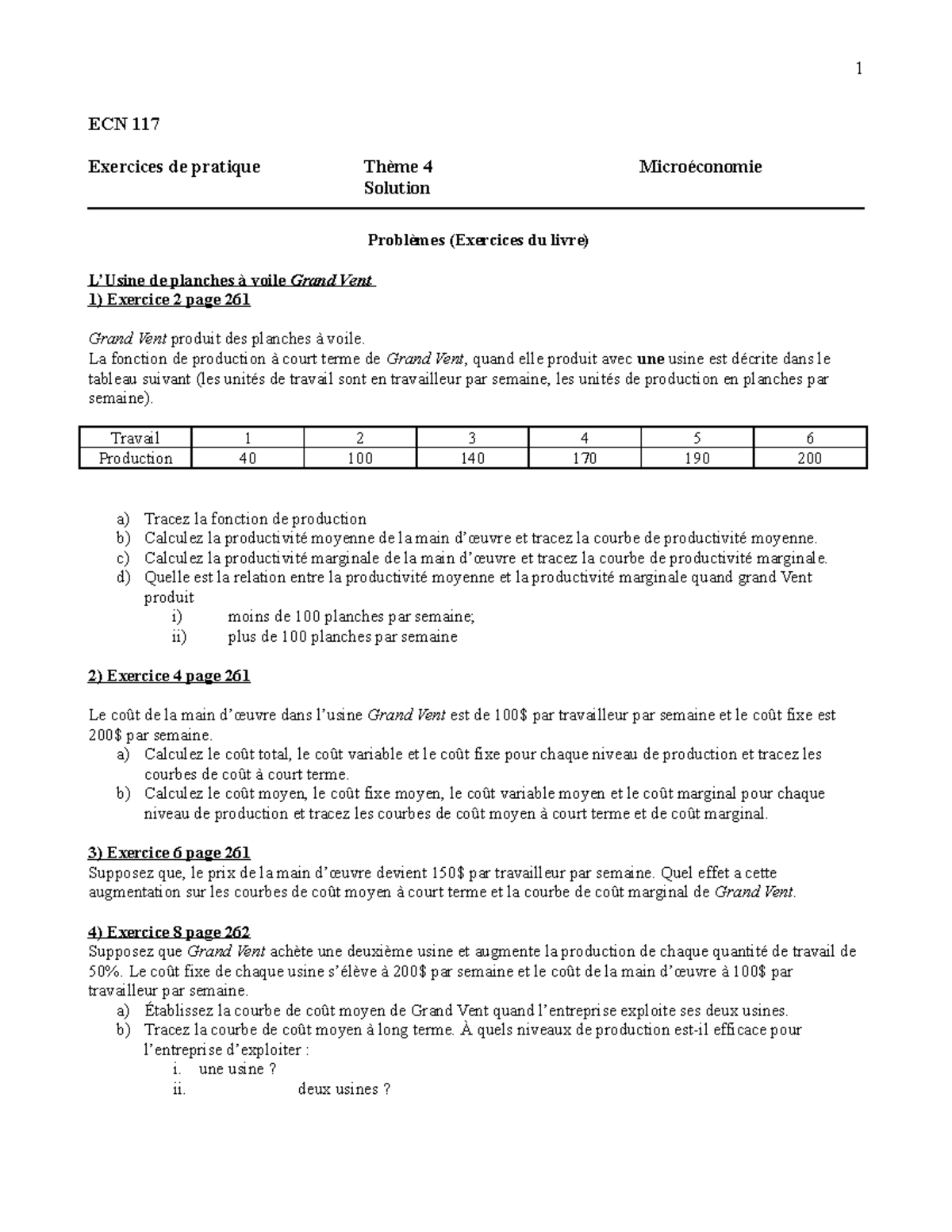 Exercices-Theme 4 - erewr wefes gwet esr ewr ew fdf - ECN 117 Exercices ...