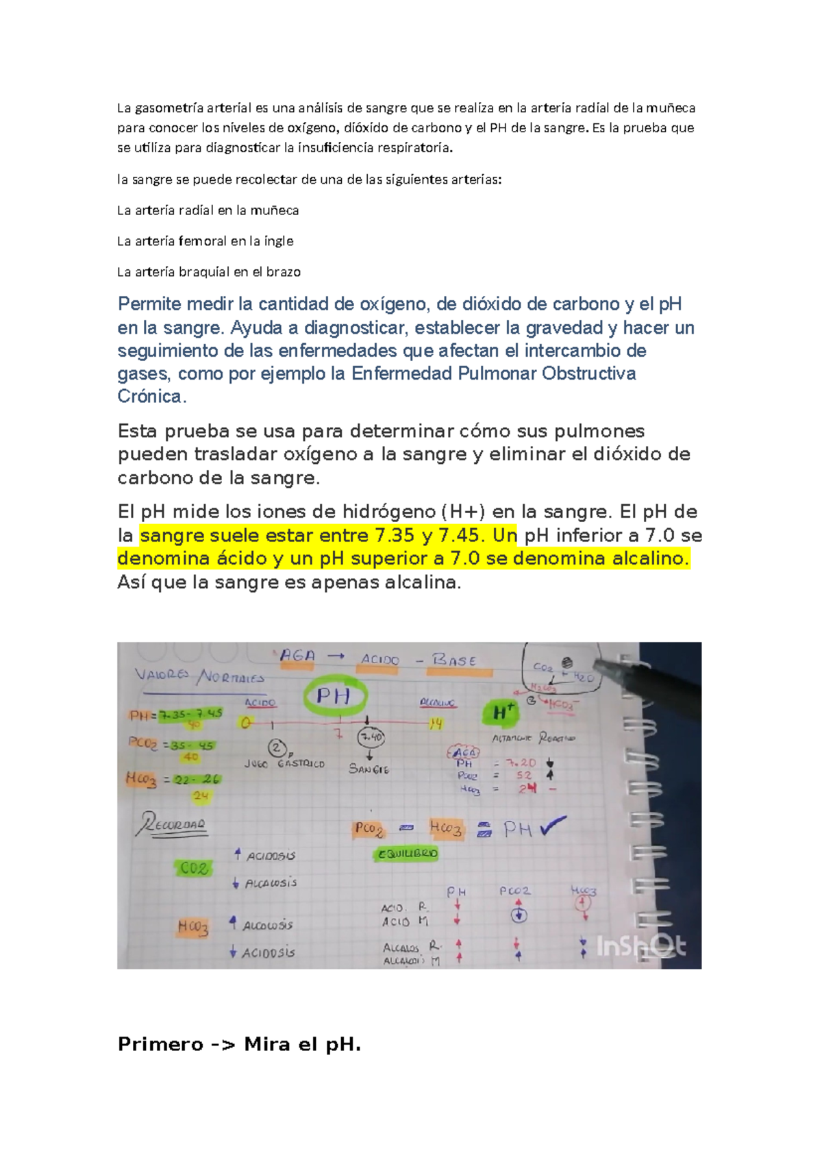 AGA - La gasometría arterial es una análisis de sangre que se realiza ...