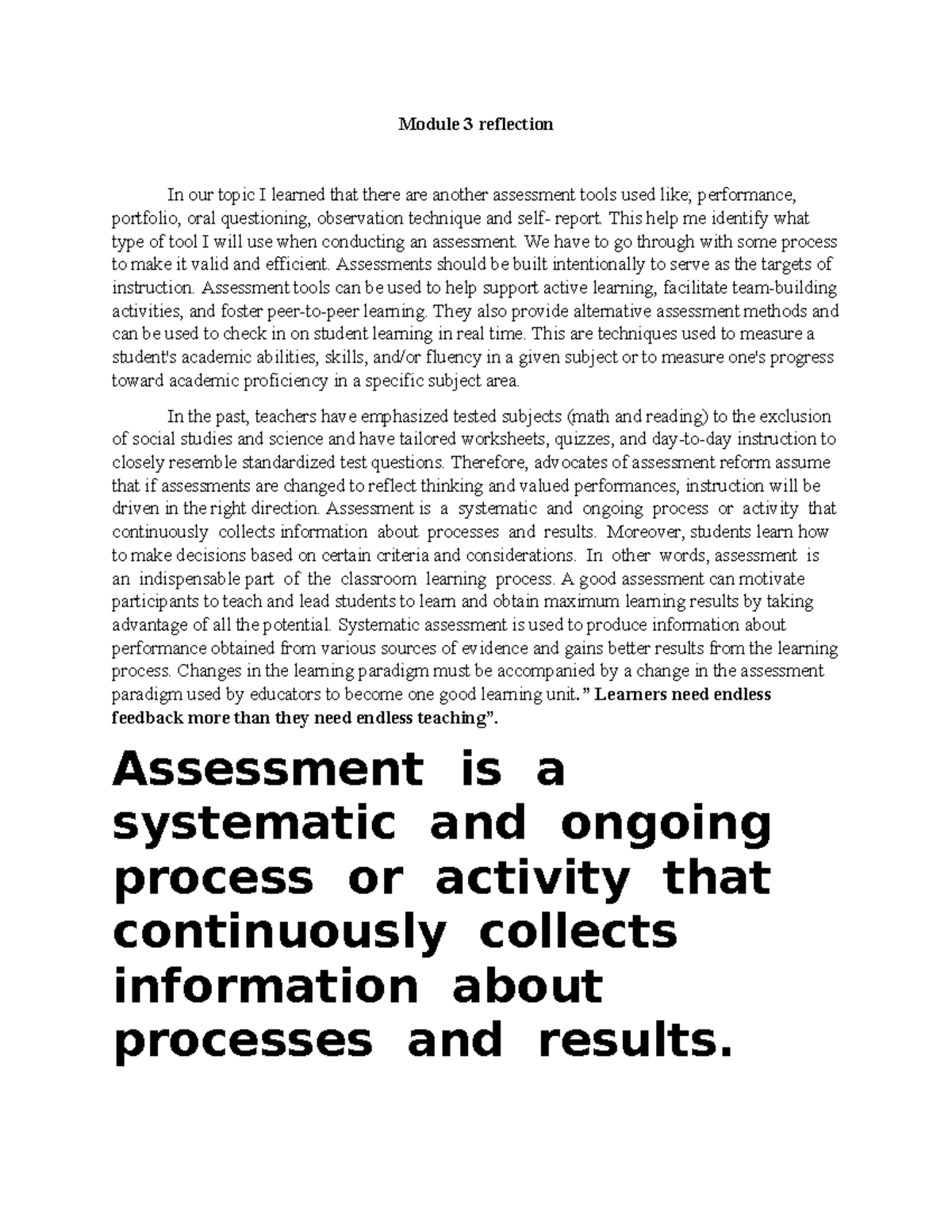Module 3 reflectionmaed - Module 3 reflection In our topic I learned ...