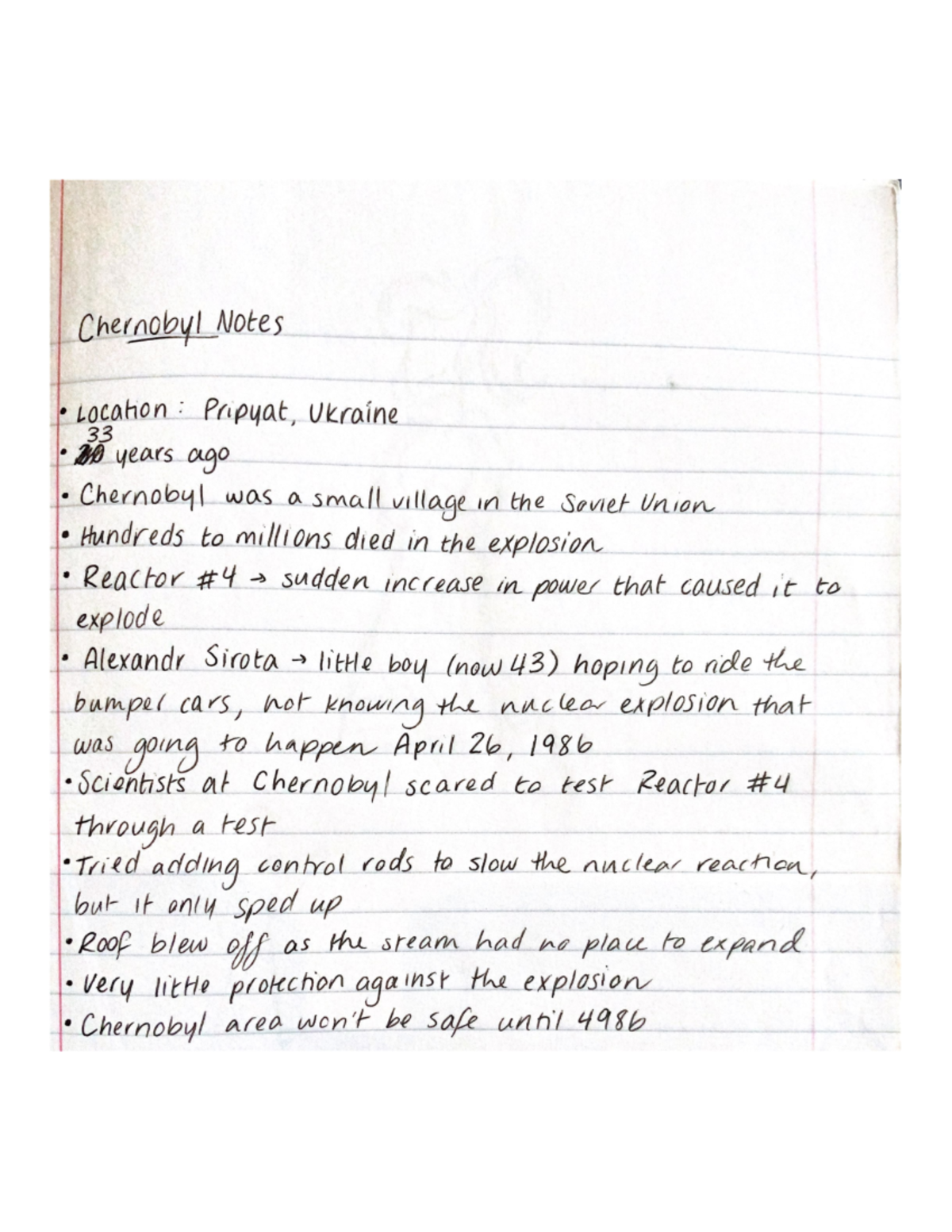 Summary of Chernobyl - Chem 104 - Studocu