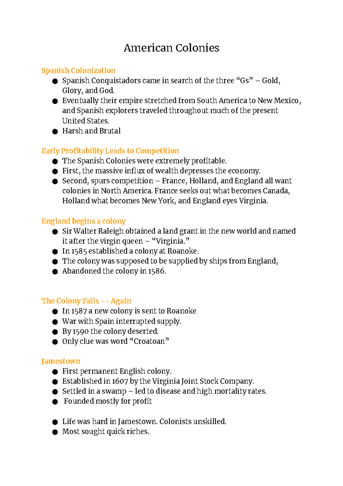 L1 - American Colonies - American Colonies Spanish Colonization Spanish ...