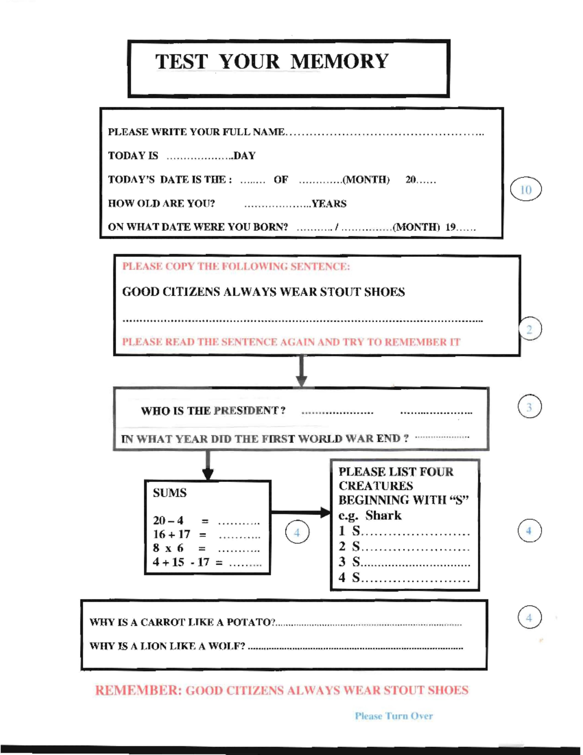 TYM - open it - TEST YOUR MEMORY PLEASE WRITE YOUR FULL NAME ...