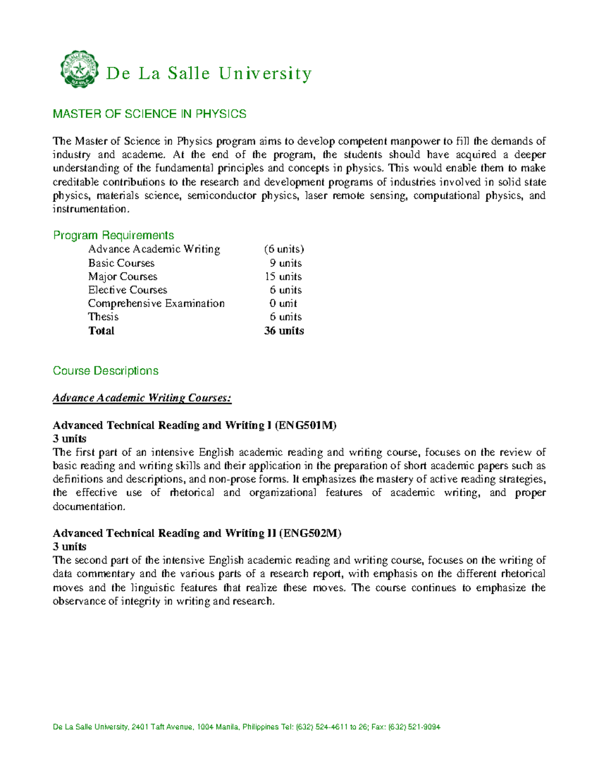 Ms physics - this is all abt idk internet - MASTER OF SCIENCE IN ...