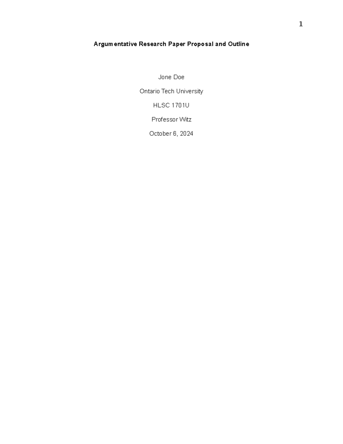 Argumentative Research Paper Proposal and Outline - Along with many ...