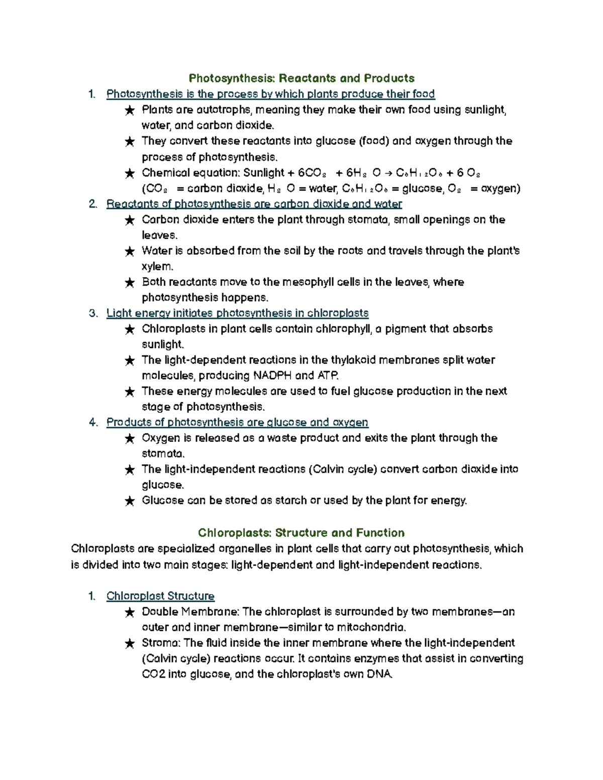 BIO Print - pang premium lang hahahah - Photosynthesis: Reactants and ...
