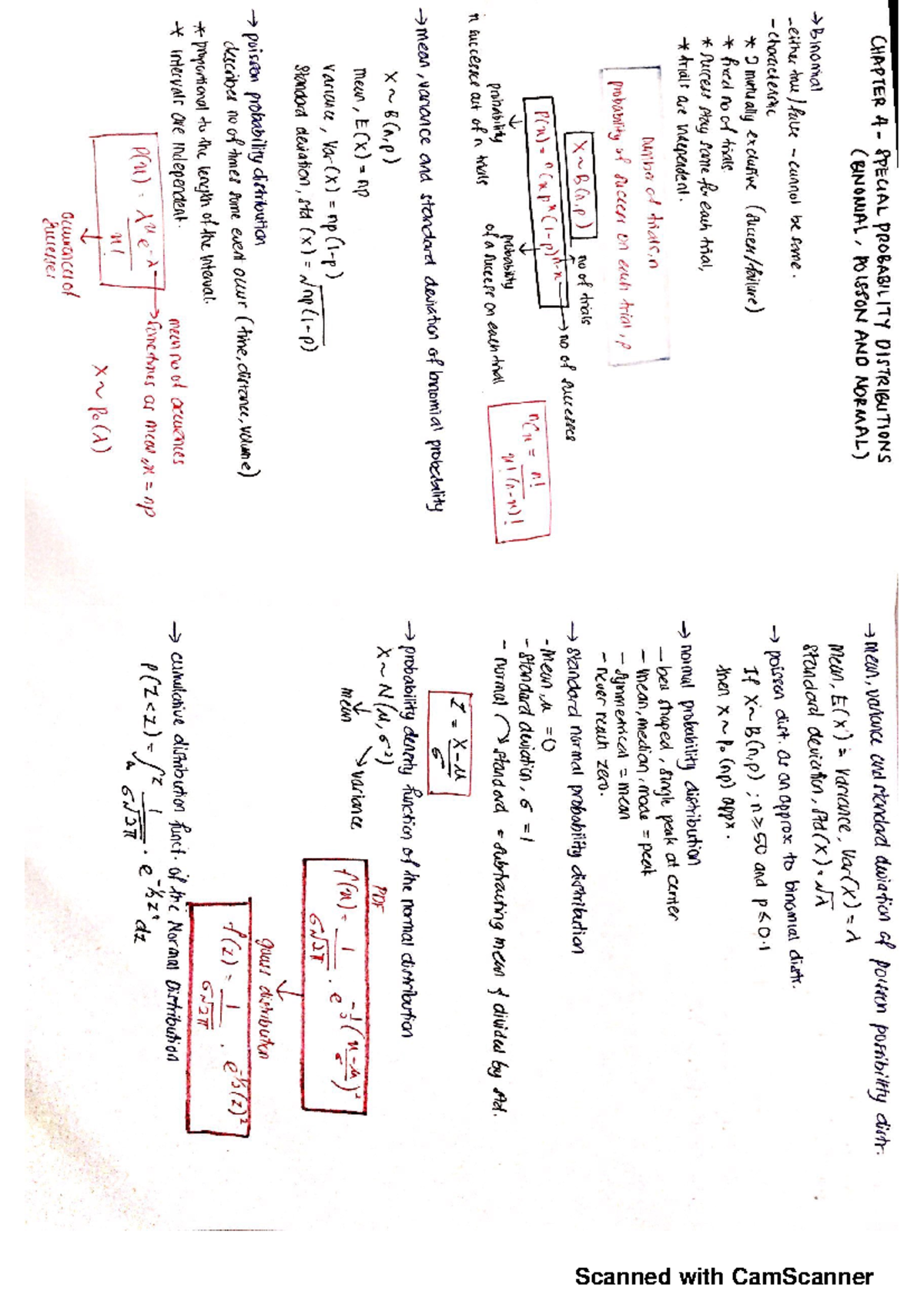 CH4 Statistic Notes - special probability distribution, binomial ...